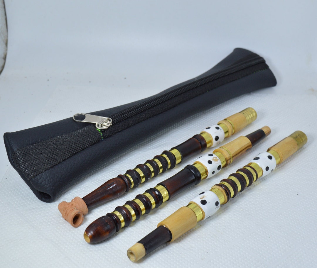 Moroccan Sebsi Vintage Wood Pipe Set in Deep Brown - Etsy