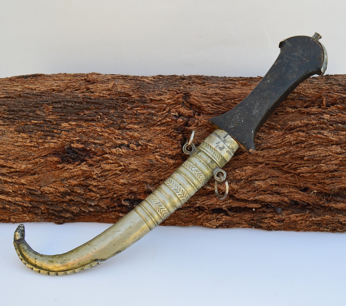 Sword Islamic Yemeni Khanjar Handmade Berber Curved Khanjar Dagger Knife Jambiya Vintage Islamic ...