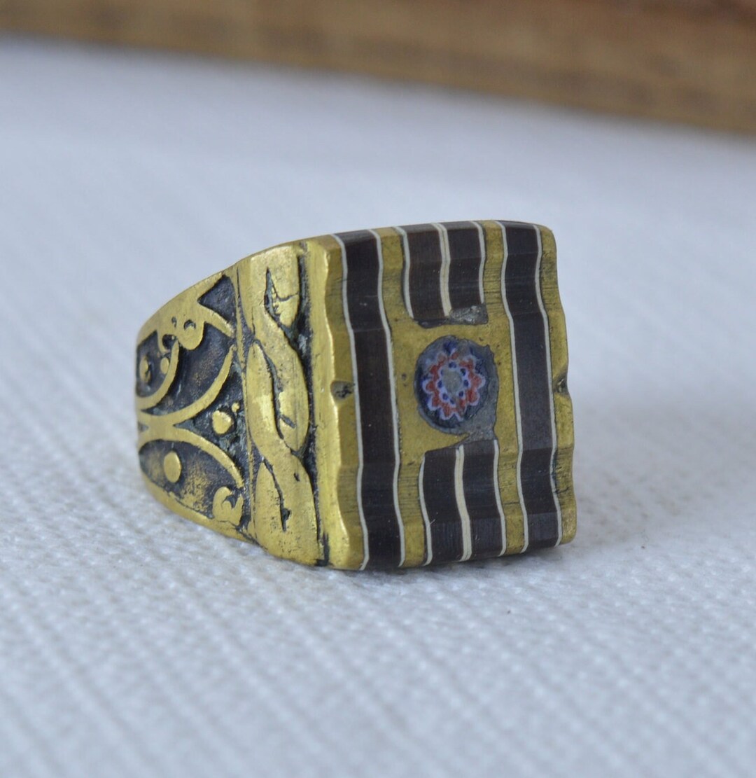 Handmade Vintage Rare Ancient Antique Bronze RING Berber Military Brass ...