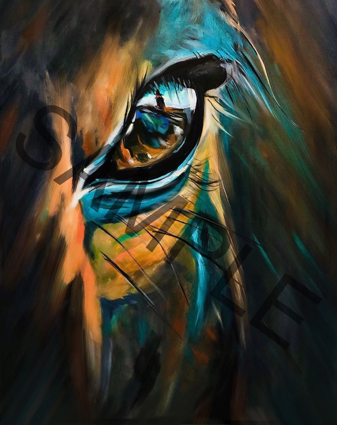Aggressive Look! Animal Eye PNG Image, Lion Printable Art, Easy ...