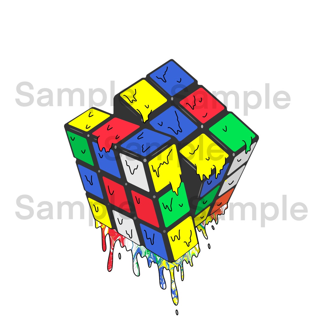 DRIPPING COLORS Rubik's Cube Sublimation PNG Design, Digital Download ...