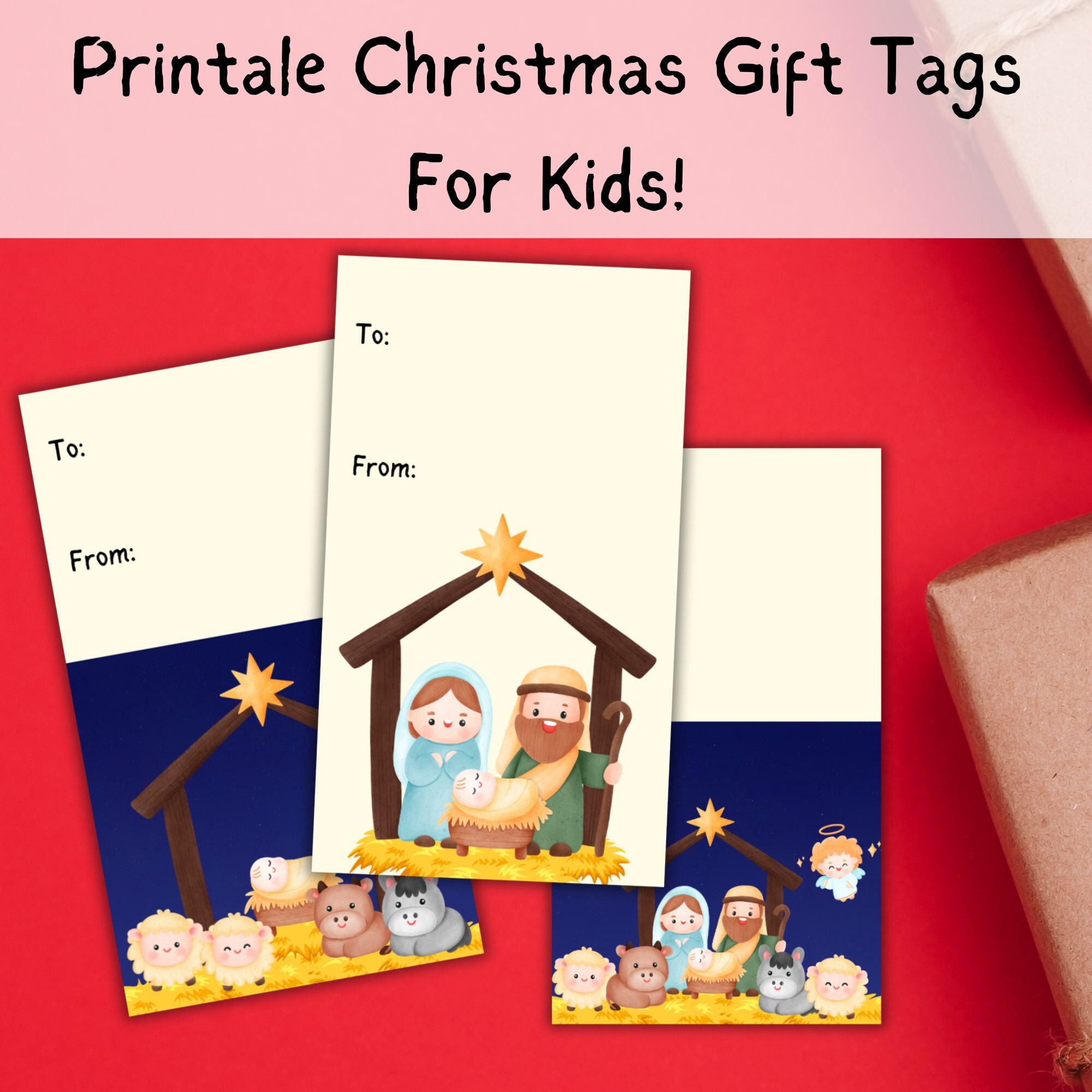 Nativity Christmas Gift Tags for Kids, Kid's Nativity Christmas Gift ...