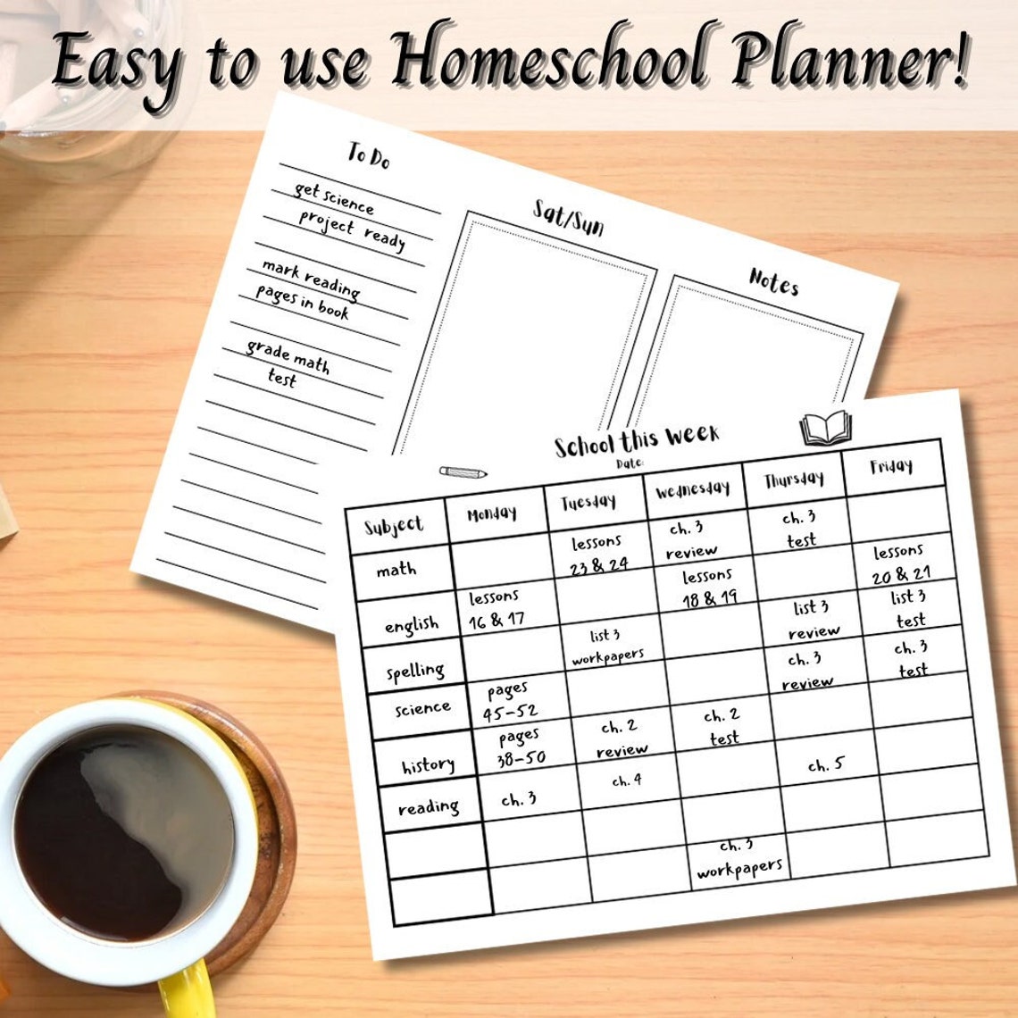 Homeschool Schedule, Printable Homeschool Schedule, Homeschool ...