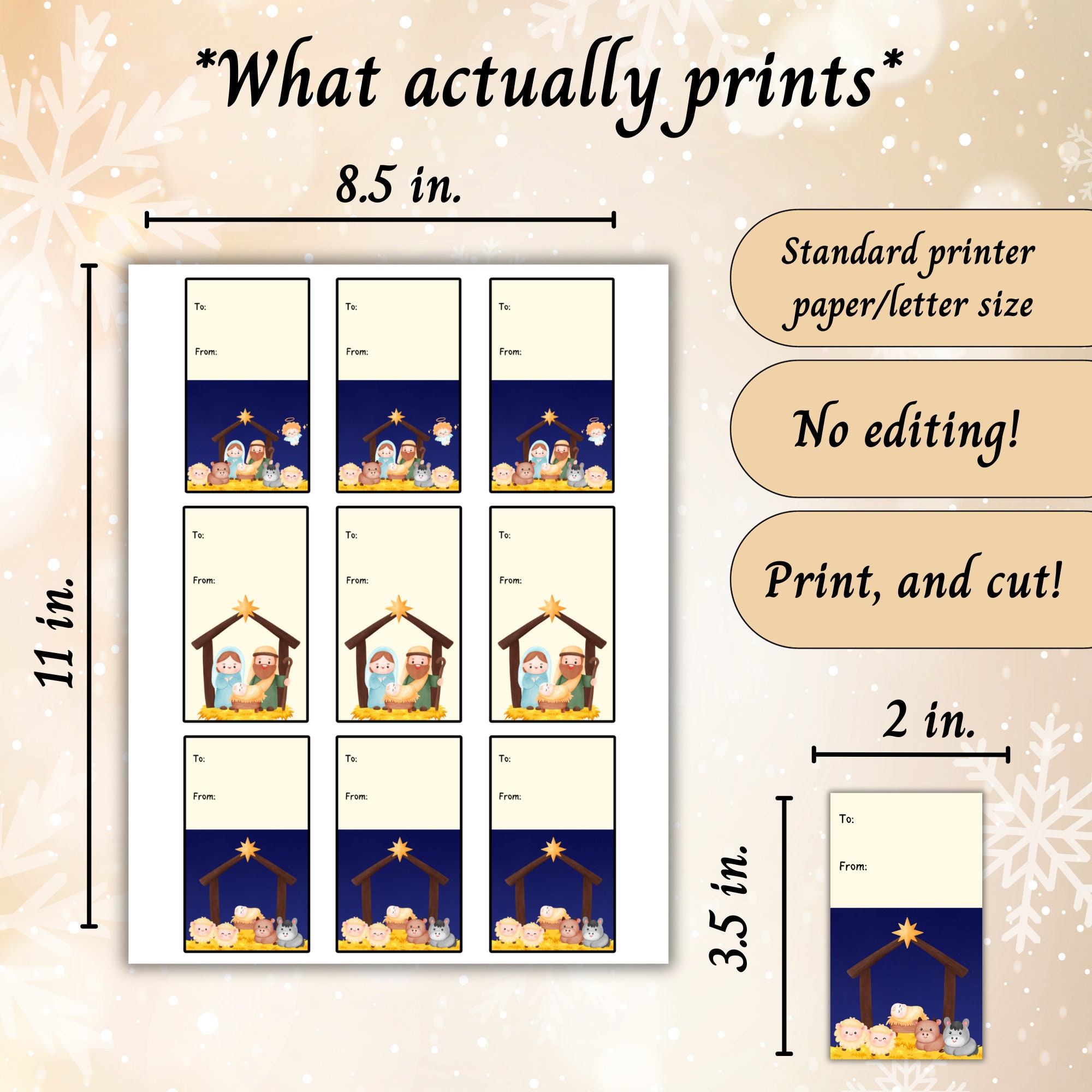 Nativity Christmas Gift Tags for Kids Kid's Nativity - Etsy