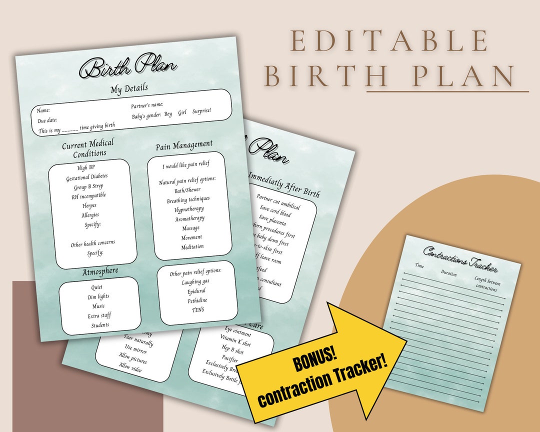 Printable Birth Plan in Depth Birth Plan Midwife Birth Plan - Etsy Printable Birth Plan in Depth Birth Plan Midwife Birth Plan - Etsy