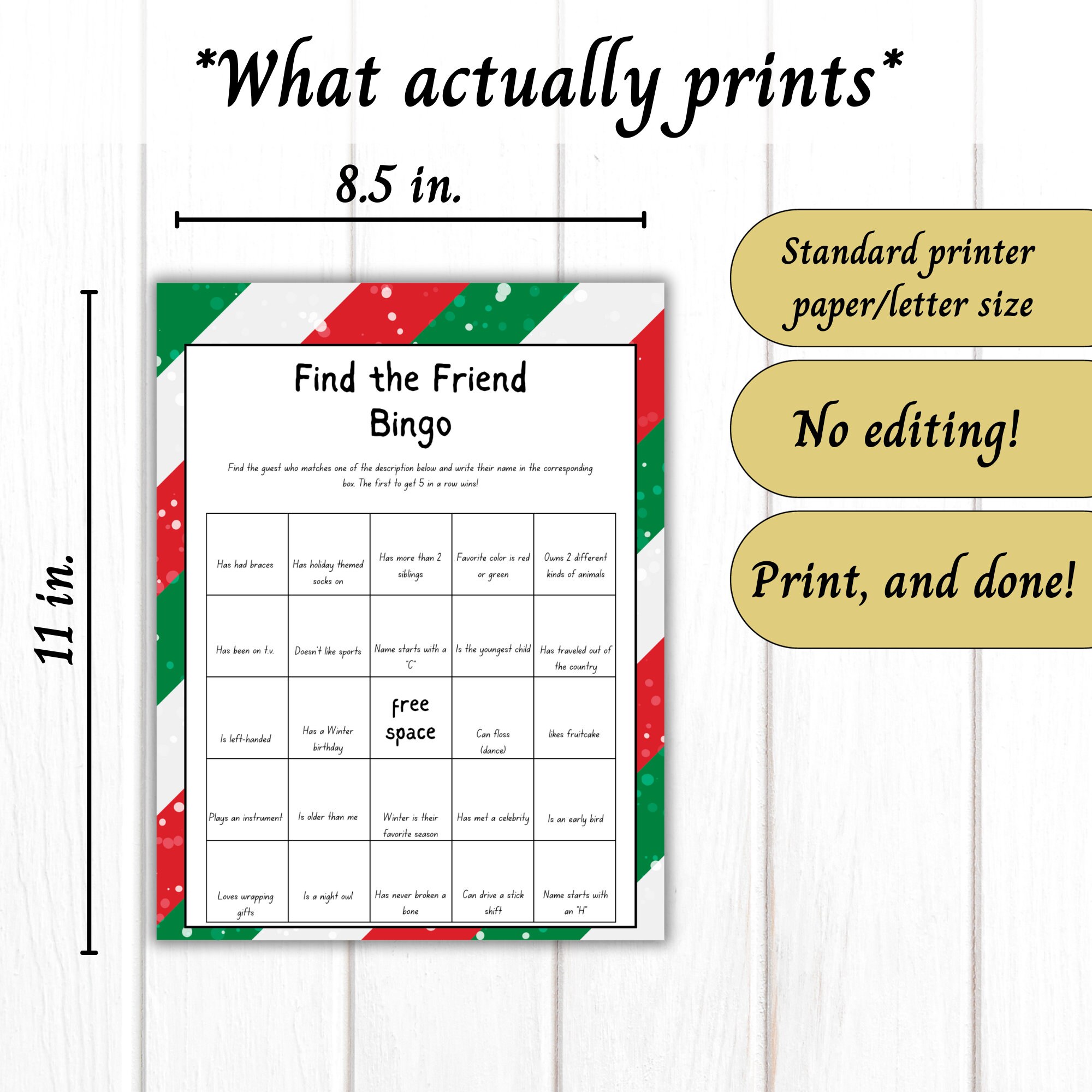 Christmas Party Games Christmas Bingo Printable Games - Etsy
