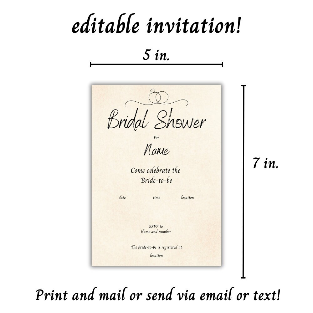 Vintage Bridal Shower Printable Bridal Shower Games Editable Etsy
