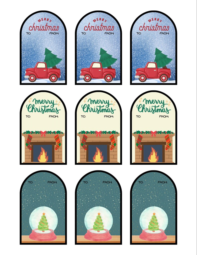 Vintage Christmas Gift Tags Printable Christmas Name Tags - Etsy