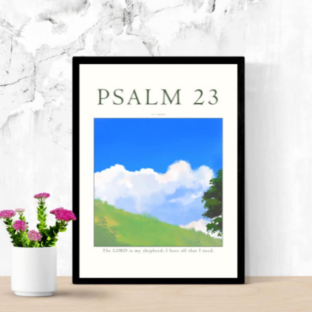 Psalm 23 NLT Bible Scripture Wall Art Digital Download Home Decor - Etsy