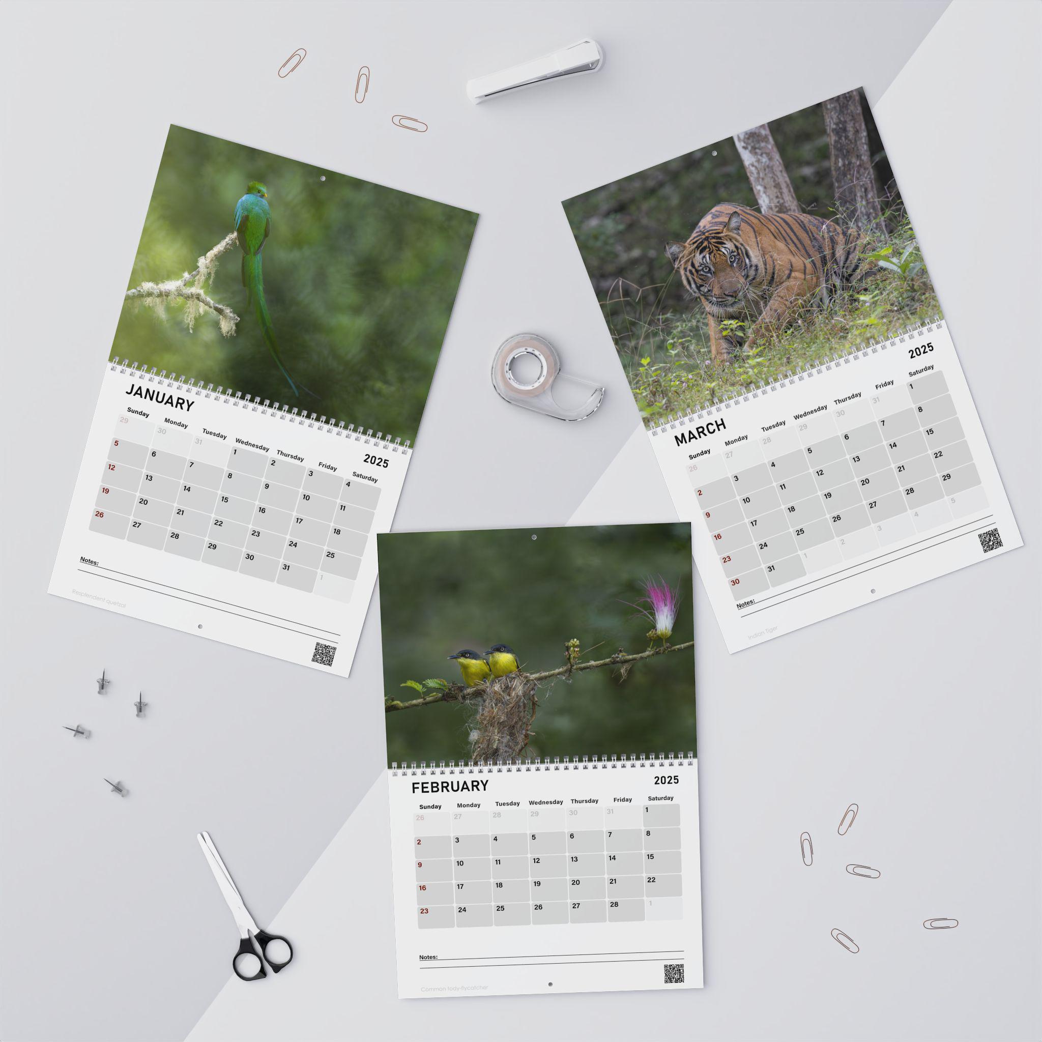 2025 Wall Calendar With High Resolution Images of Birds and Mammals in ...