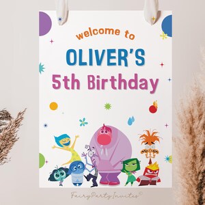 Inside Out Welcome Sign: Editable Birthday Banner (digital Download) - Etsy