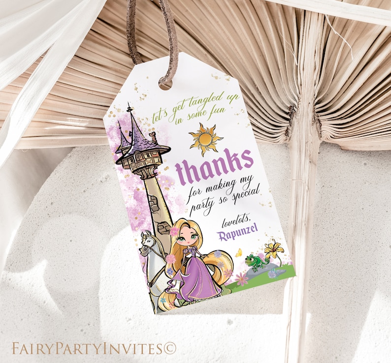 Tangled Editable Instant Download Favor Tag Tangled Gift - Etsy