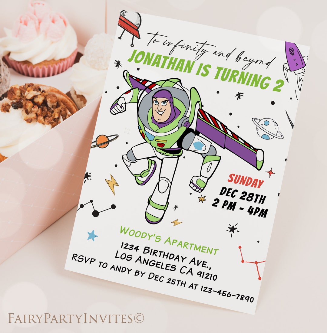 Toy Story Buzz Birthday Invitation Template, Toy Story Invitation, Toy ...