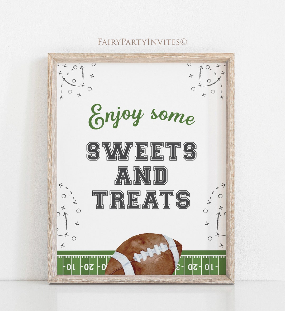 Football Birthday Party Table Sign: Sweets & Treats (digital Download ...
