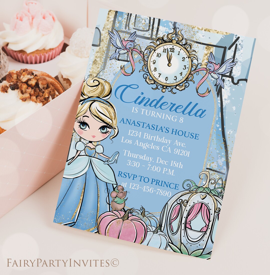 Cinderella Invitation Template, Cinderella Invitation, Cinderella Thank ...