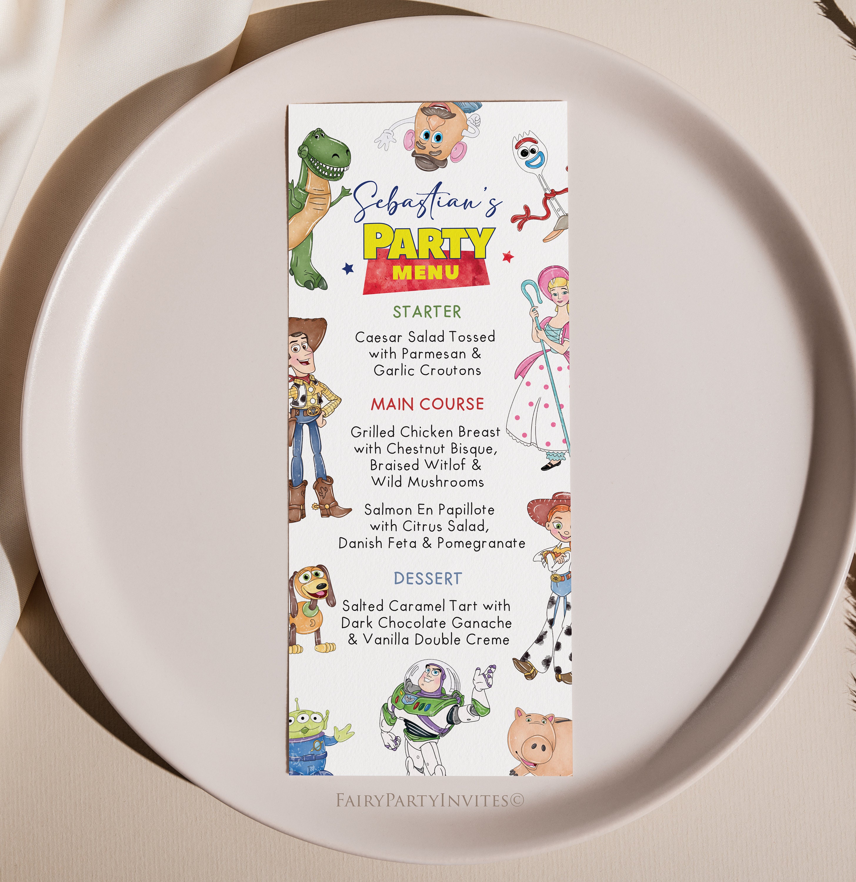 Toy Story Birthday Party Menu Template Printable Toy Story - Etsy