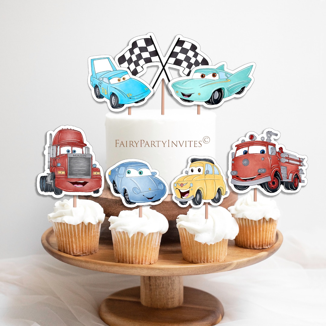 Cars Cupcake Topper, Cars Printable Cupcake Topper, Cars Giveaways ...