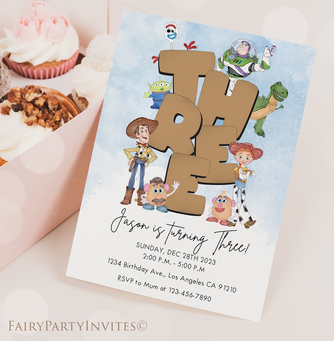 Toy Story Birthday Invitation Template: Editable Third Birthday ...