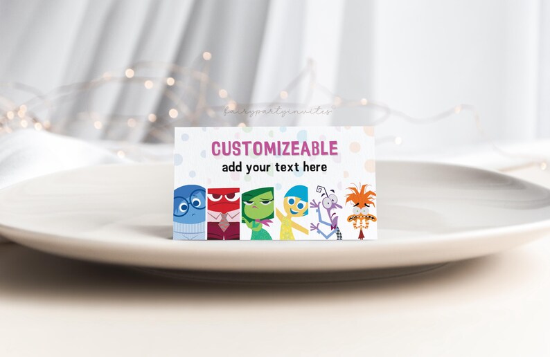 Inside Out Place Card Template: Editable Food Tent (instant Download ...