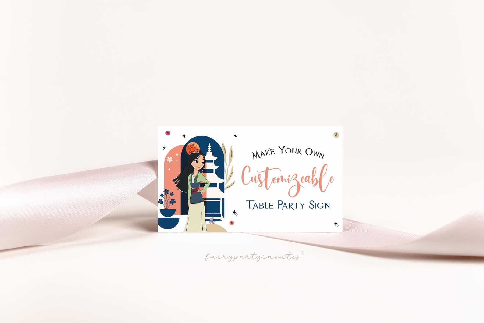 Mulan Place Card Template: Editable Food Tent (digital Download) - Etsy