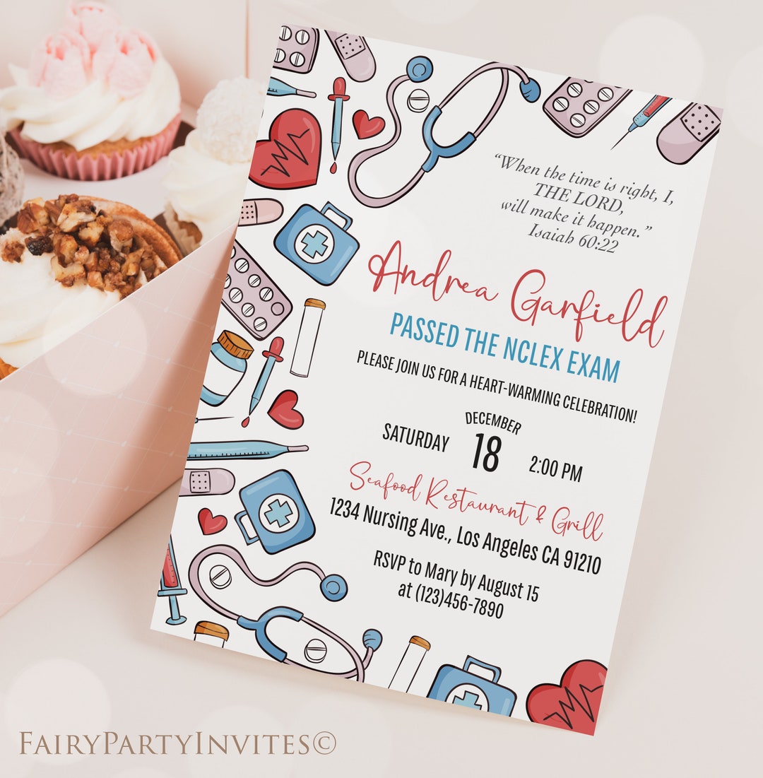 Registered Nurse Celebration Invitation Template, RN Invitation, Nurse ...