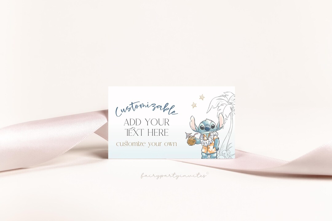 Lilo and Stitch Place Card Template, Stitch Food Tent Editable Template ...