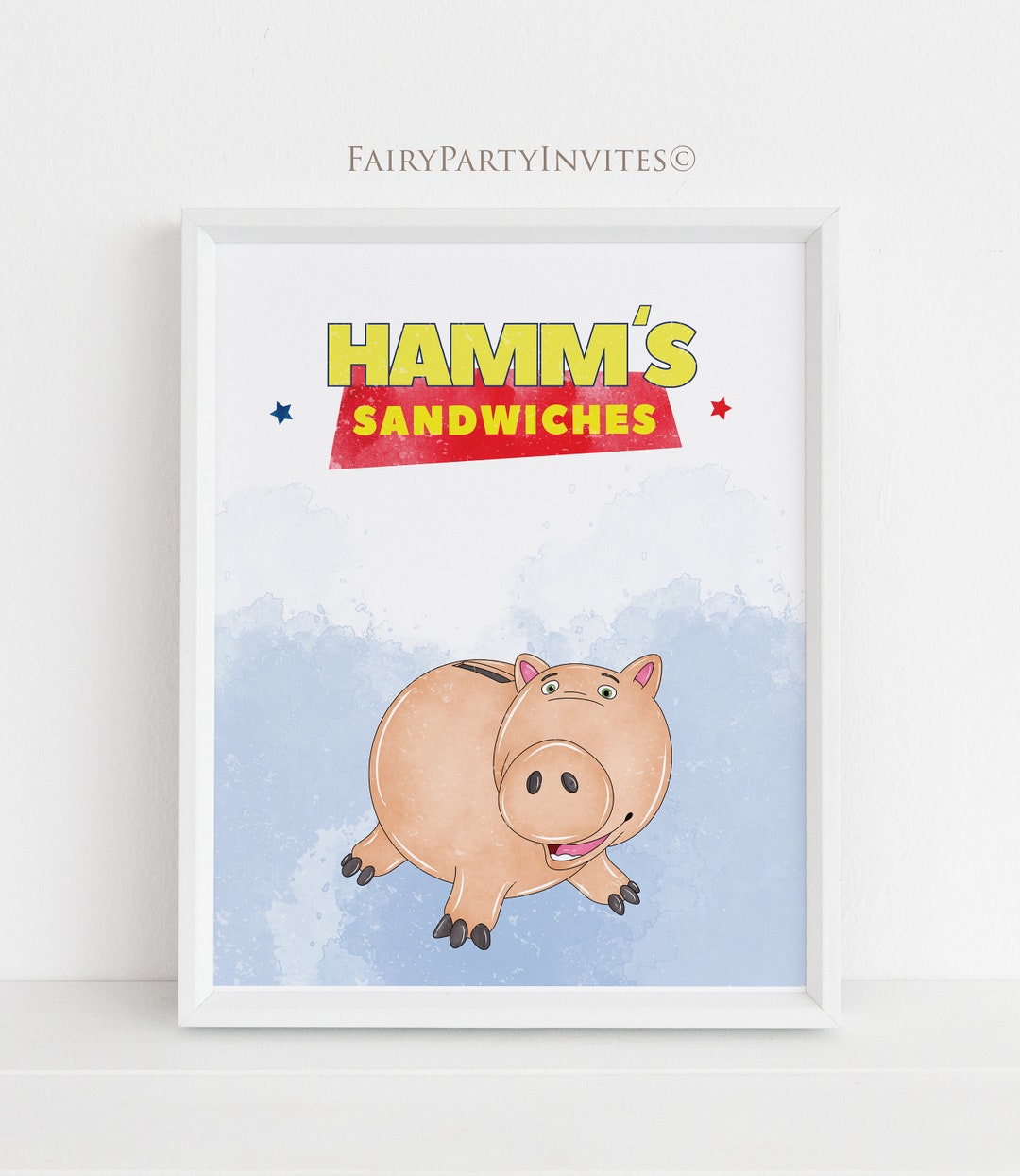 Toy Story Birthday Party Sign: Hamm's Sandwiches Table Decor (digital ...