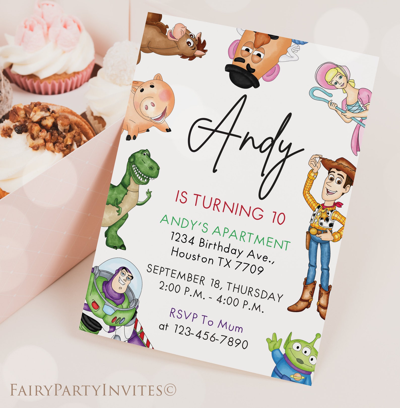 Toy Story Birthday Invitation Template, Editable Party Invite (digital ...