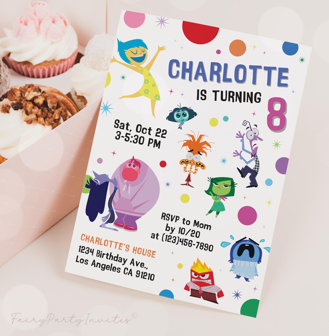 Inside Out Birthday Invitation Template, Inside Out Invitation, Inside ...