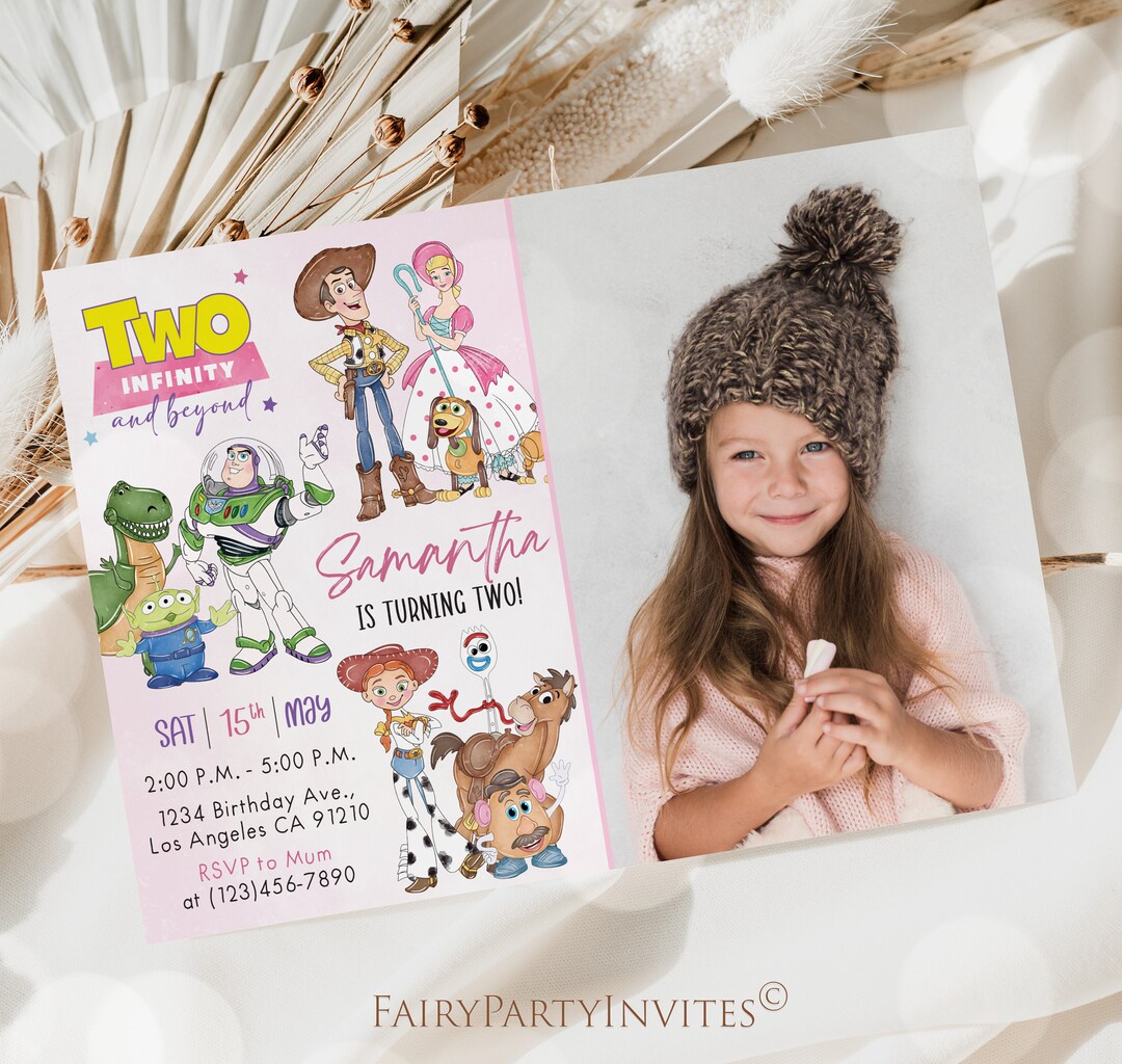 Toy Story Pink Birthday Invitation Template, Toy Story Pink Invitation ...