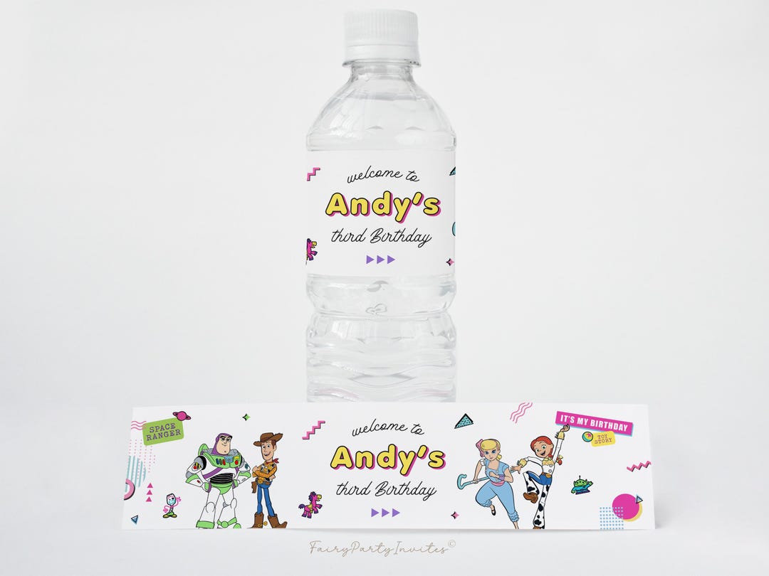 Toy Story Water Bottle Label Template, Toy Story Bottle Wrapper, Toy ...