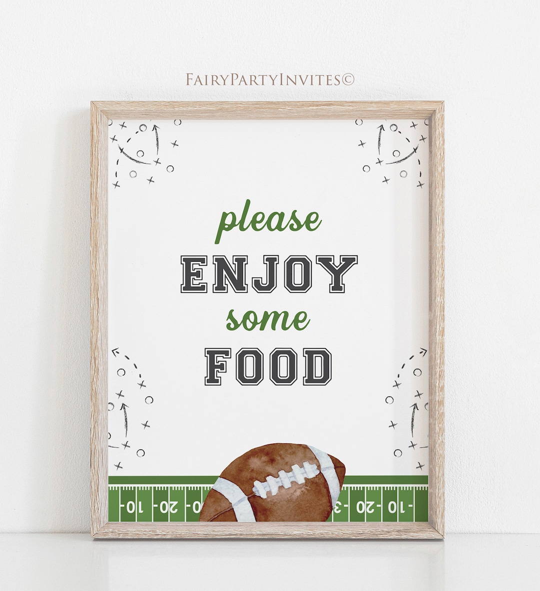 Football Birthday Party Table Sign: Food Favor Treat (digital Download ...