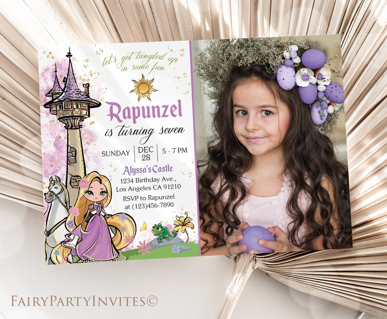 Tangled Birthday Invitation Template: Editable Rapunzel Party (digital ...