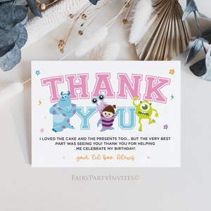 Monster Inc Thank You Card Template, Monster Inc Birthday Thank You ...
