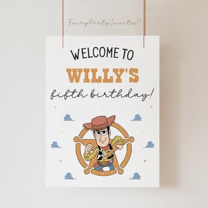 Toy Story Woody Welcome Banner, Toy Story Welcome Board, Toy Story ...