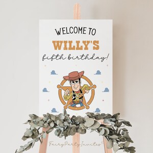 Toy Story Woody Welcome Banner, Toy Story Welcome Board, Toy Story ...