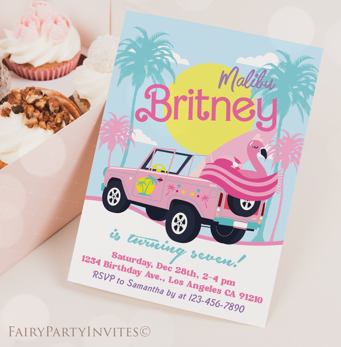 Malibu Birthday Invitation Template: Fashion Doll Party (editable) - Etsy