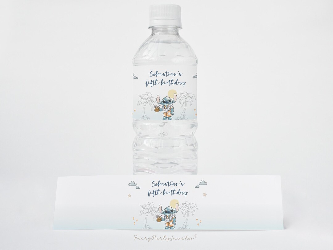 Lilo and Stitch Water Bottle Label Template, Lilo and Stitch Bottle ...