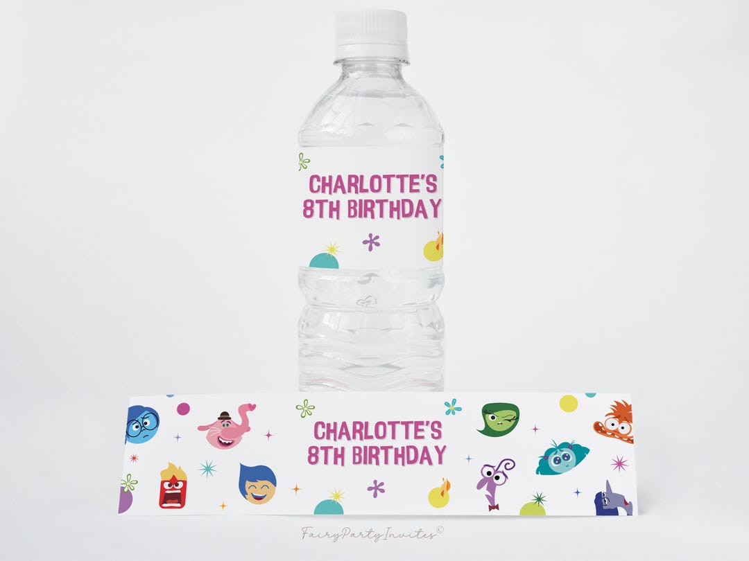 Inside Out Water Bottle Label Template, Inside Out Bottle Wrapper ...