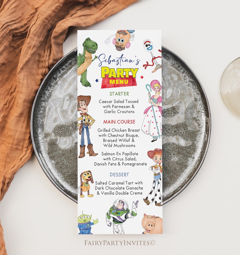 Toy Story Birthday Party Menu Template Printable Toy Story - Etsy
