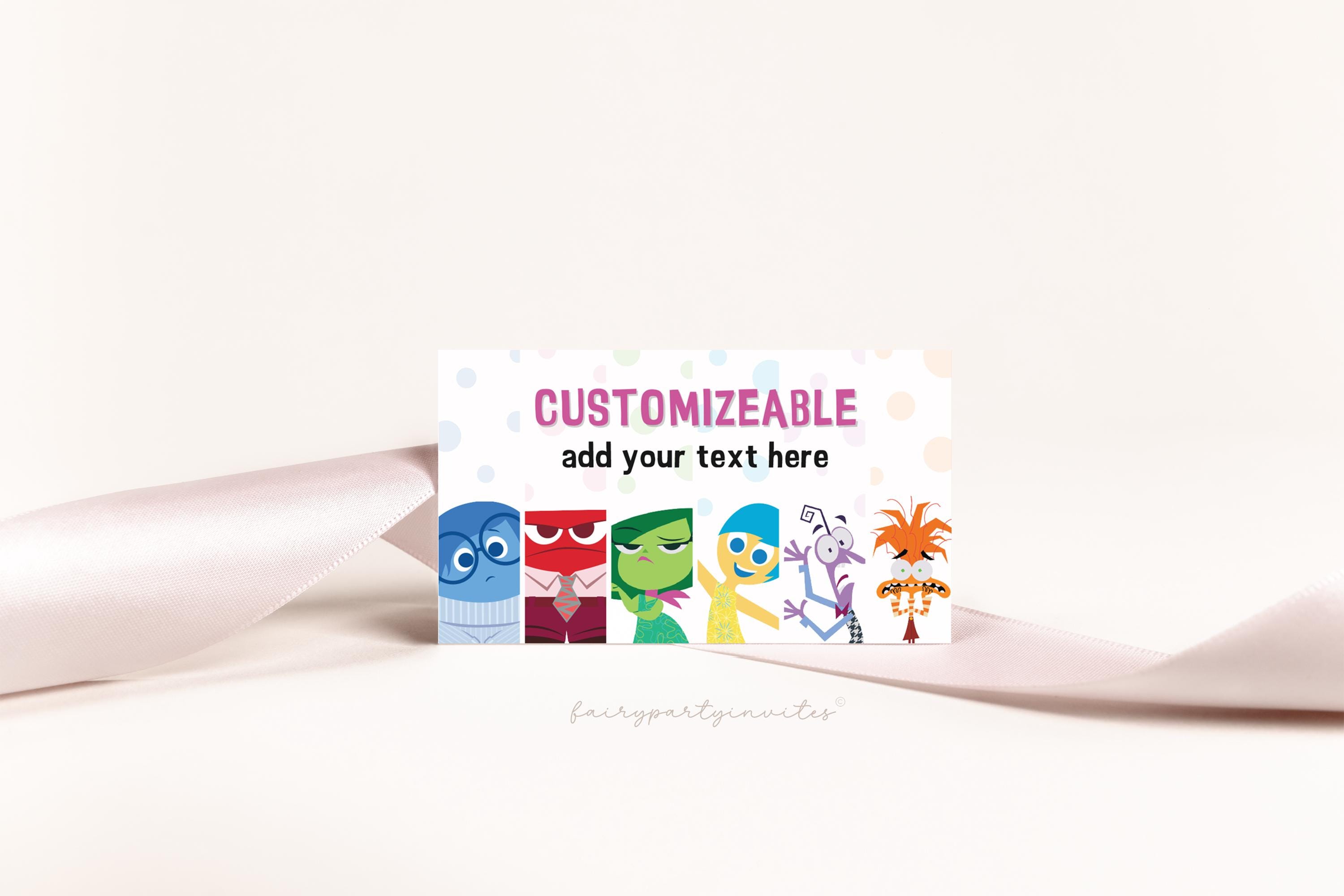 Inside Out Place Card Template: Editable Food Tent (instant Download ...