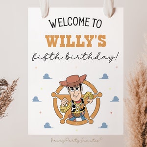 Toy Story Woody Welcome Banner, Toy Story Welcome Board, Toy Story ...