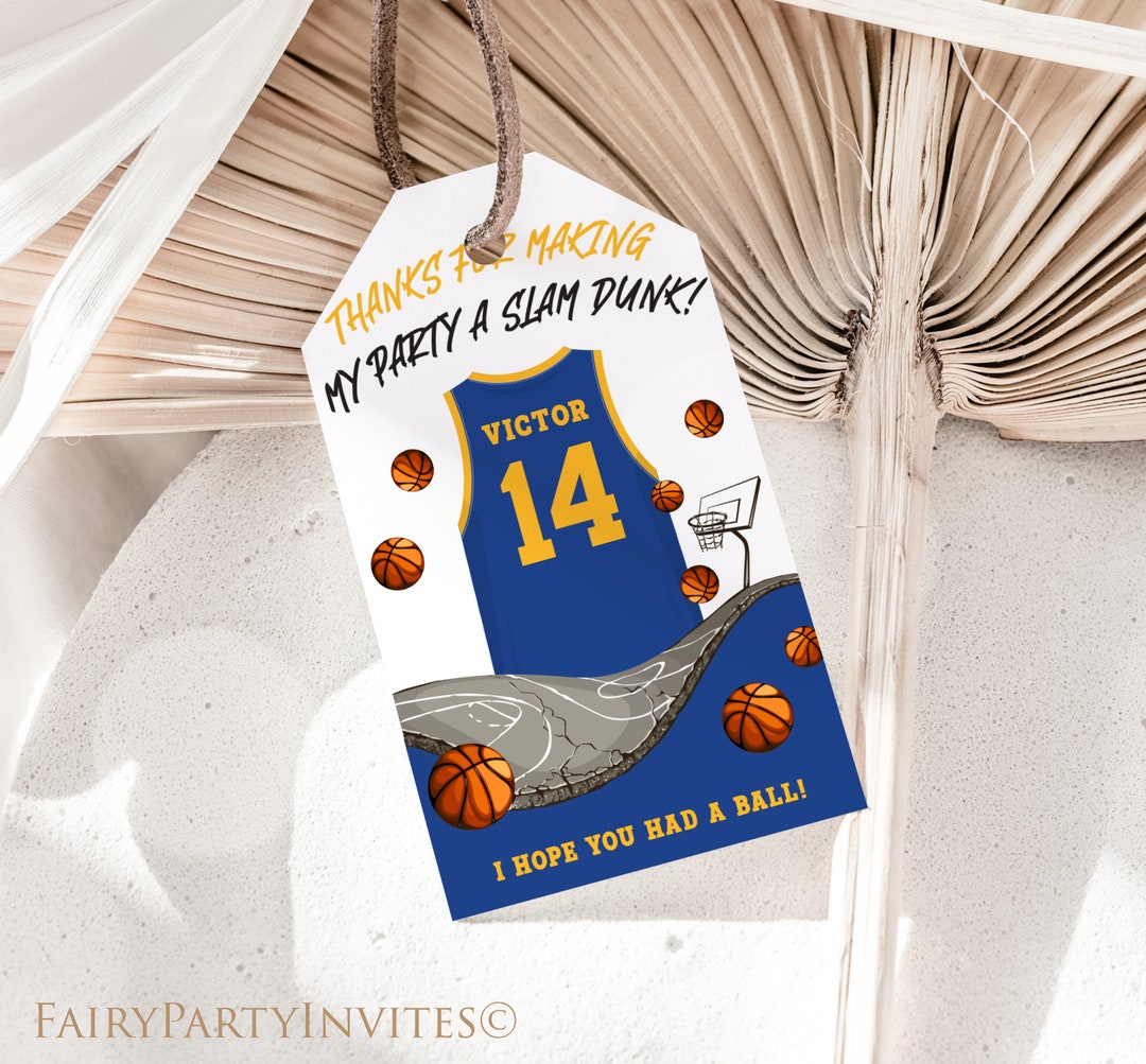 Basketball Favor Tag, Basketball Gift Thank You Tag, Editable Instant ...
