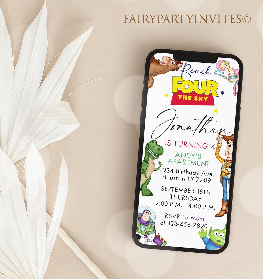 Toy Story Phone Birthday Invitation Template, Toy Story Electronic ...