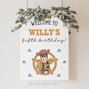 Toy Story Woody Welcome Banner, Toy Story Welcome Board, Toy Story ...