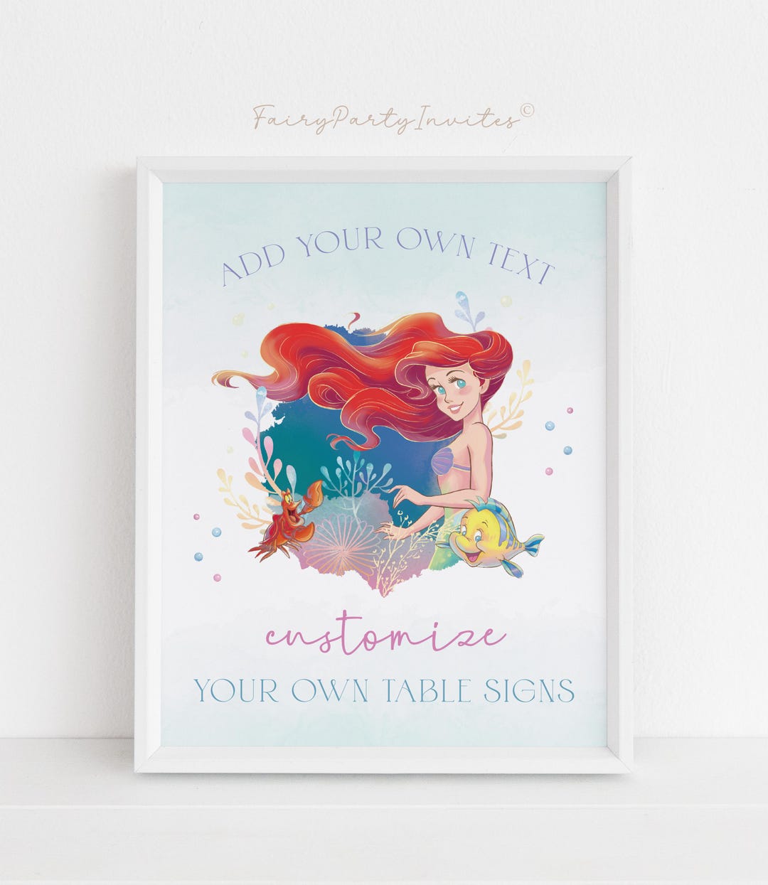 The Little Mermaid Birthday Party Table Sign, the Little Mermaid Party ...