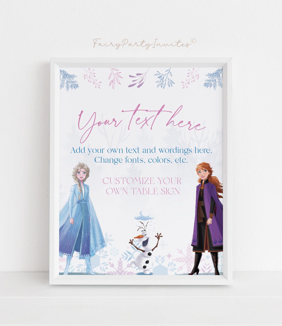 Ice Princess Birthday Party Table Sign, Ice Princess Party Sign, Ice ...