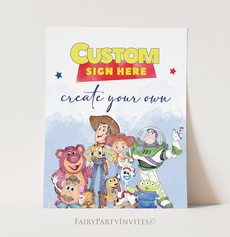 Toy Story Birthday Party Table Sign: Editable Template (digital ...
