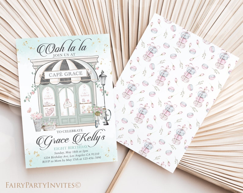 Cafe Paris Birthday Invitation Template French Parisian Cafe - Etsy