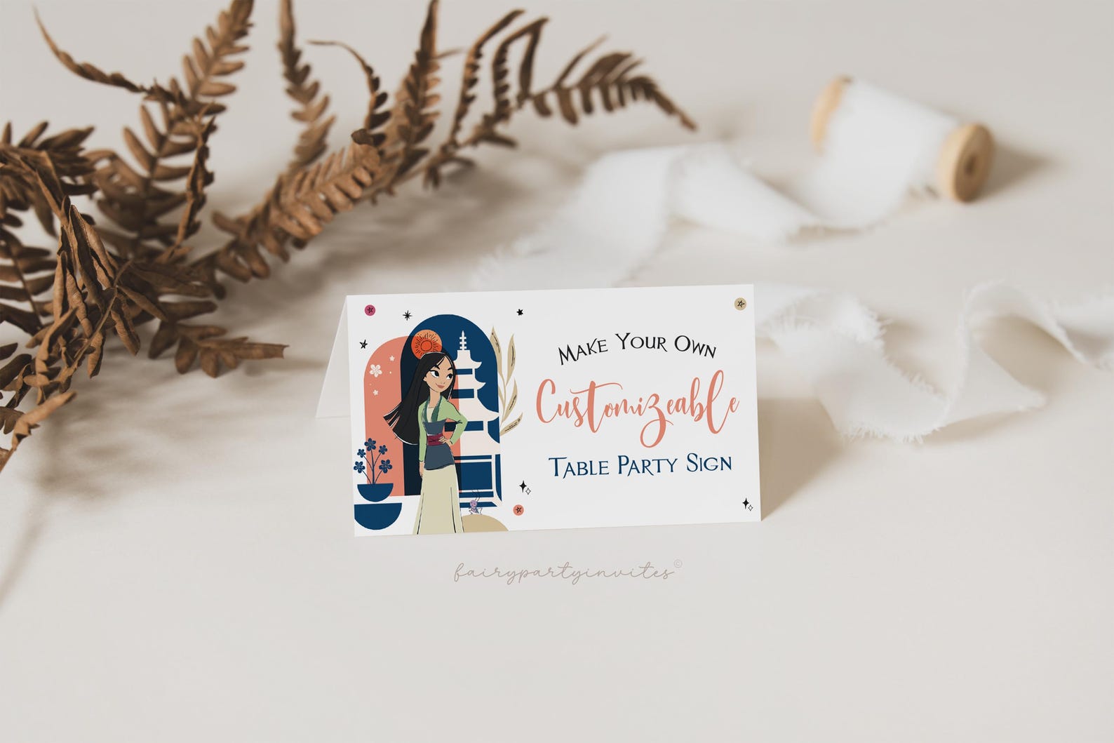 Mulan Place Card Template: Editable Food Tent (digital Download) - Etsy